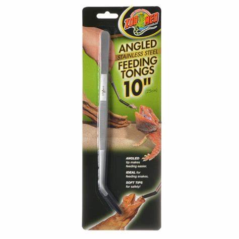 Reptiles Angled Stainless Steel Feeding Tongs 10 - Glad Enterprises Ltd.