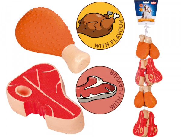 Dogs Toys Latex Toy Barbecue Ham or Steak - Glad Enterprises Ltd.